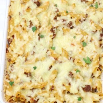 Mince Pasta Bake Recipe | Minced Beef Pasta Bake - Recipe Vibes